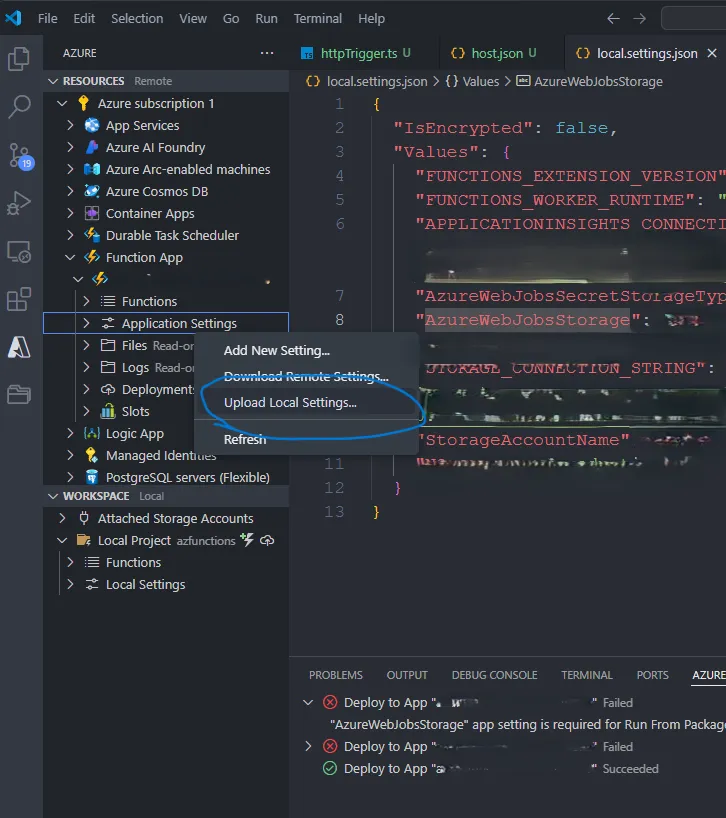 【Azure】VSCodeからFunctionsへデプロイする | しきゆらの備忘録